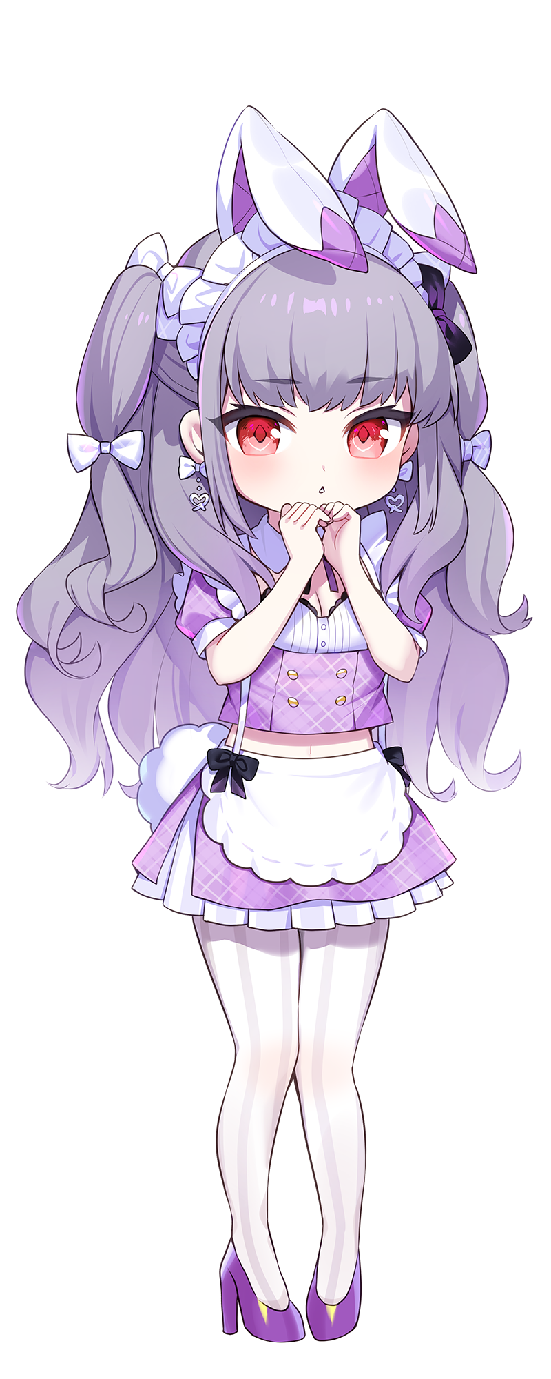 connectopia uraniwa umeru animal ears bunny ears chibi cleavage heels maid pantyhose tagme ...